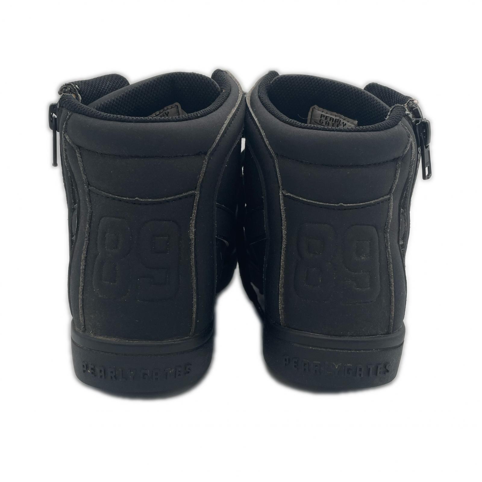 中古 パーリーゲイツ PEARLY GATES ゴルフシューズ 23.5 ブラック ハイカット 型押しロゴ シンプル [053-9292002 ...
